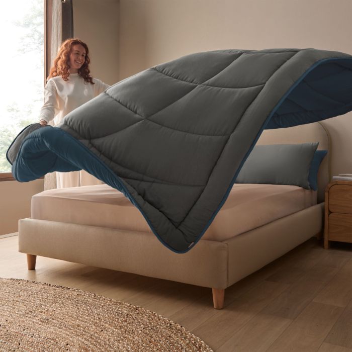 Silentnight Coverless Luxury Washed Duvet Set | Easy-Care, Reversible ...