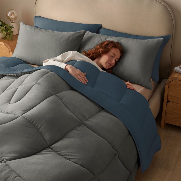 Silentnight Coverless Luxury Washed Duvet Set | Easy-Care, Reversible ...